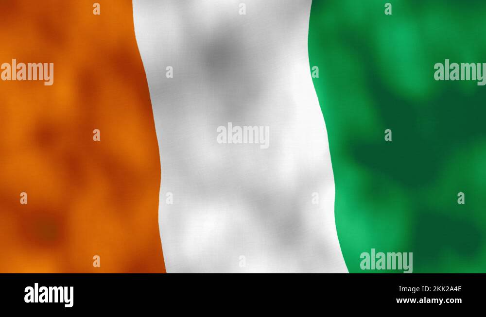 Côte d'Ivoire country falg west africa, vfx animation loop Stock Video ...