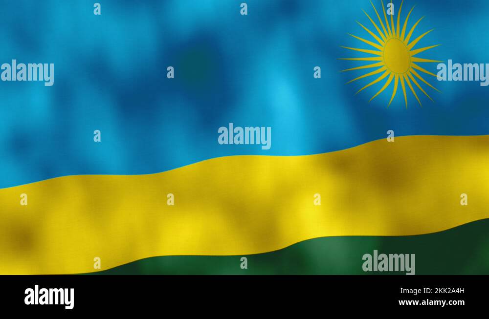 Rwanda flag east africa vfx wave wind animation ripple Stock Video ...