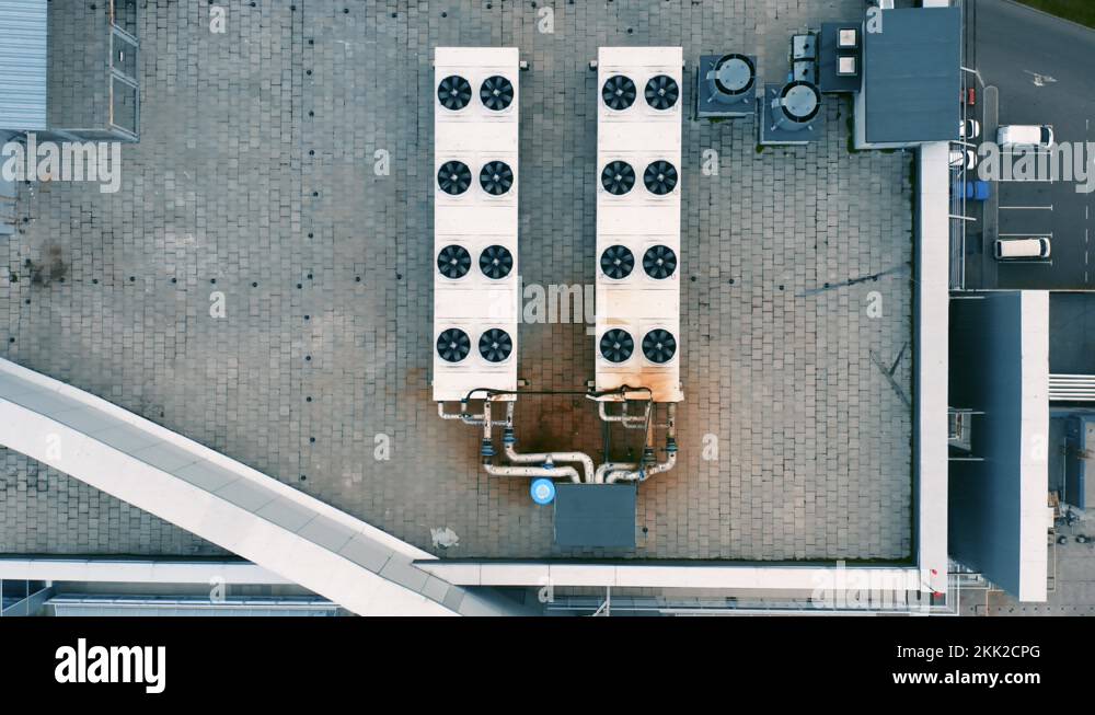 Ventilation and air conditioning systems installed on the rooftop ...