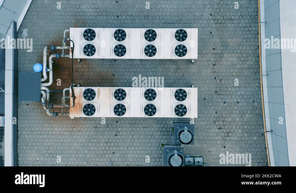 Ventilation and air conditioning systems installed on the rooftop ...