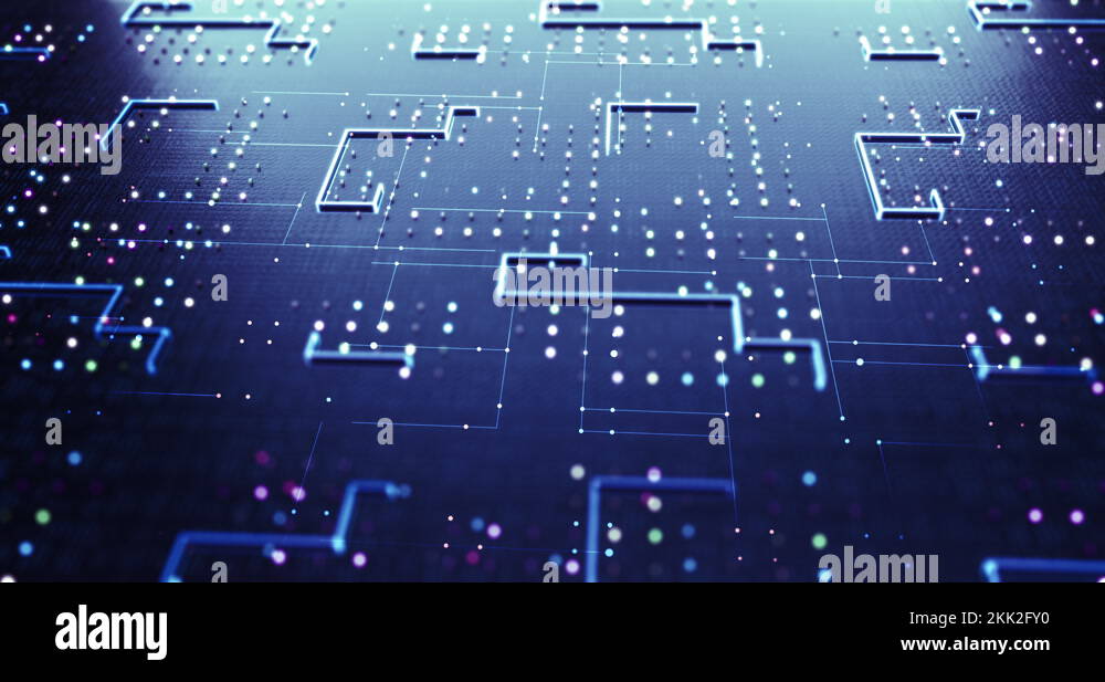 High Tech Futuristic AI Processor. Processing Data In Real Time. AI ...