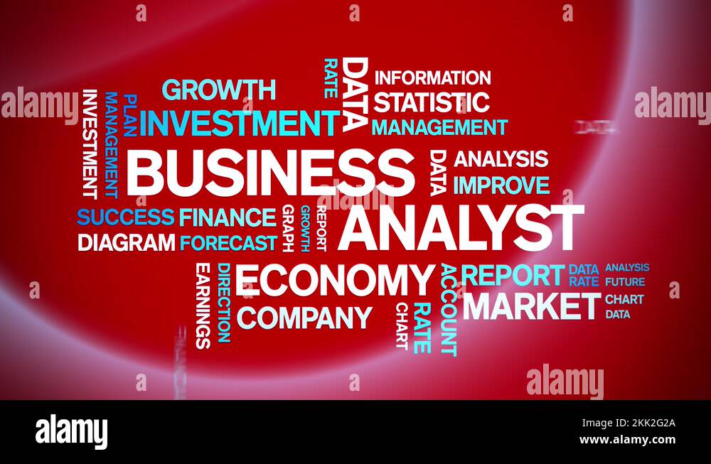 4k Business Analyst Animated Tag Word Cloud,Text Animation seamless ...