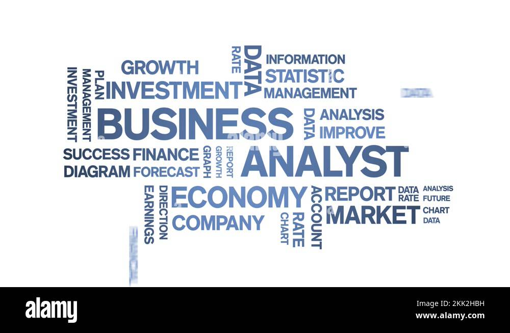 4k Business Analyst Animated Tag Word Cloud,Text Animation seamless ...