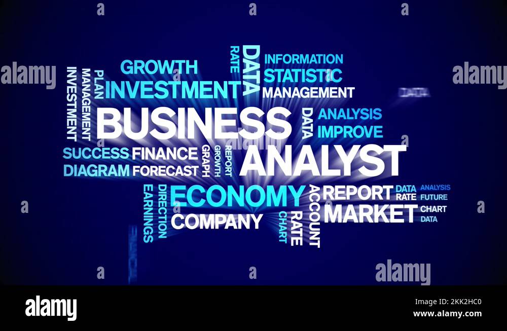 4k Business Analyst Animated Tag Word Cloud,Text Animation seamless ...