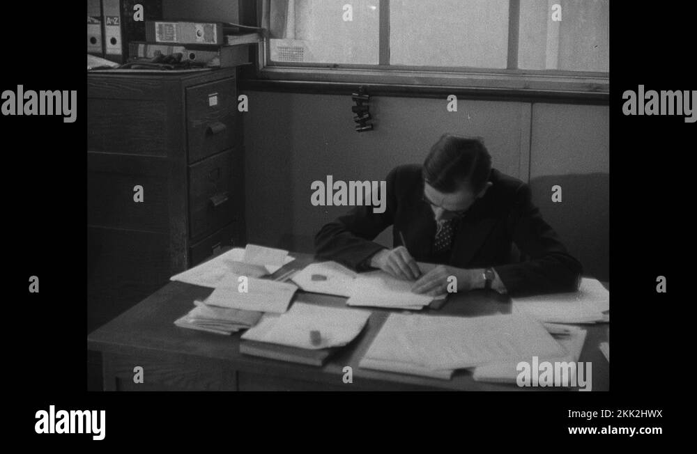 Post War Civil Engineering, engineers sorting out bill of quantities ...