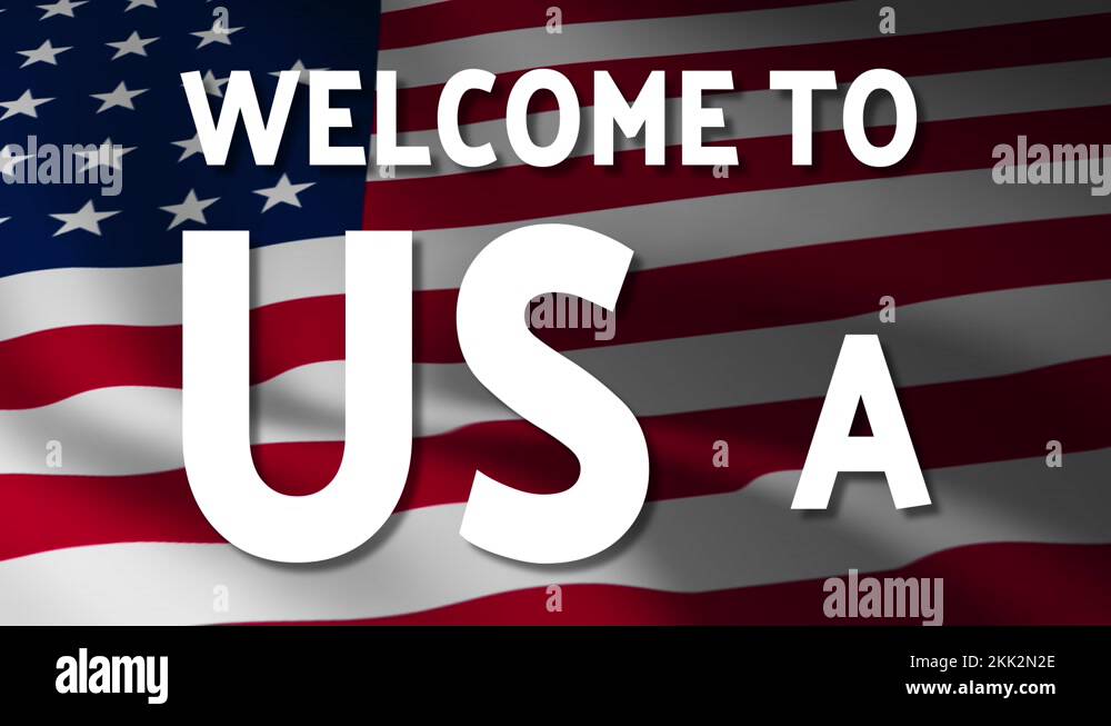 Welcome To USA. Invitation To United States Of America Banner Stock ...