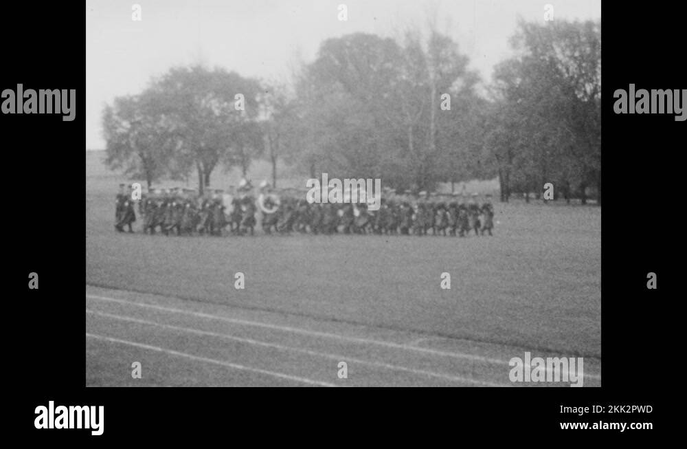 1930s: Culver Military Academy marching band and infantry platoons ...