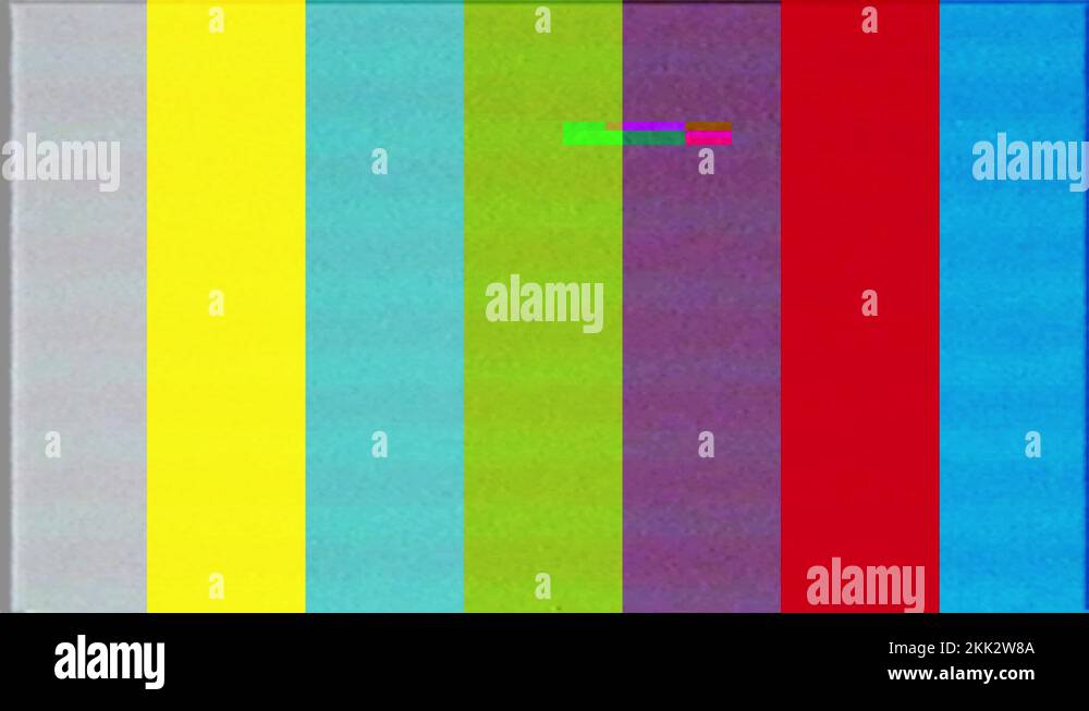 No signal old vintage TV. Static color noise. Glitch Error Video Damage ...