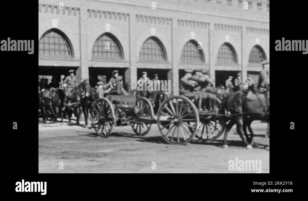 1930s: Culver Military Academy cadets tow artillery pieces out of ...