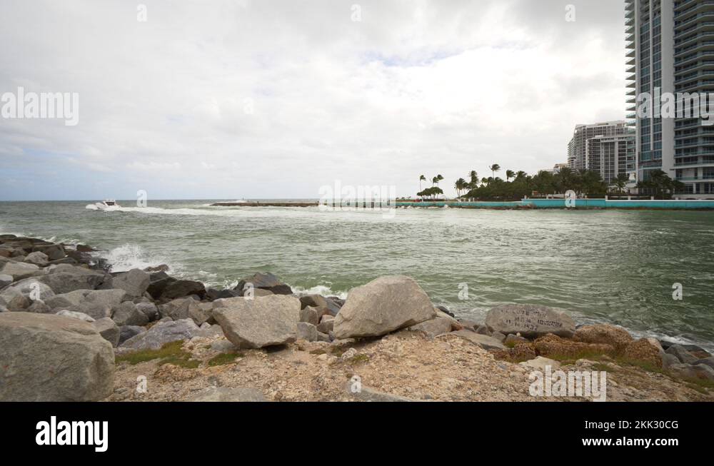 Pull out shot inlet between Haulover and Bal Harbour Stock Video ...