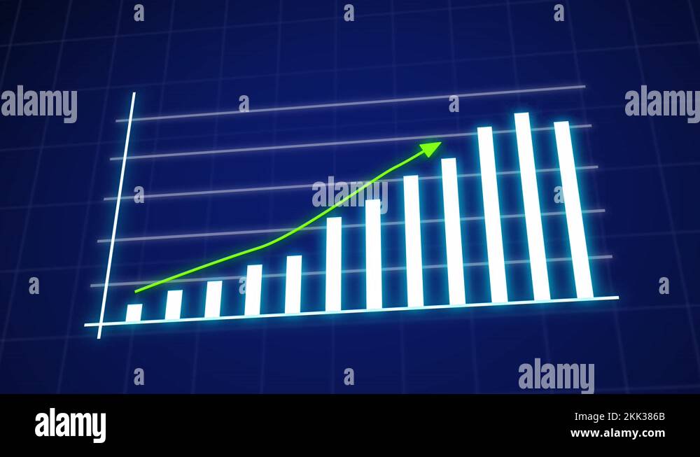 Business Growth And Success Arrow animation with graph chart diagram ...