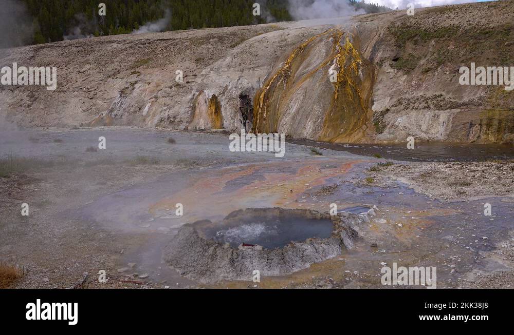 Boiling water bubbler Geyser. Active geyser with major eruptions ...