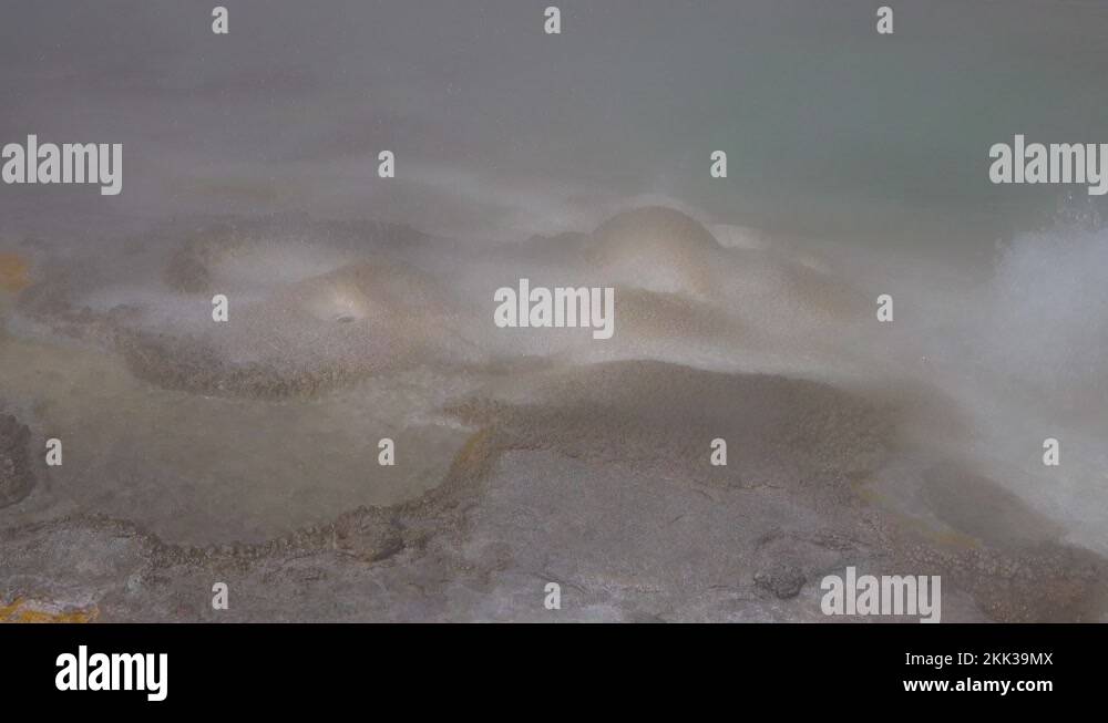 Boiling water bubbler Geyser. Active geyser with major eruptions ...