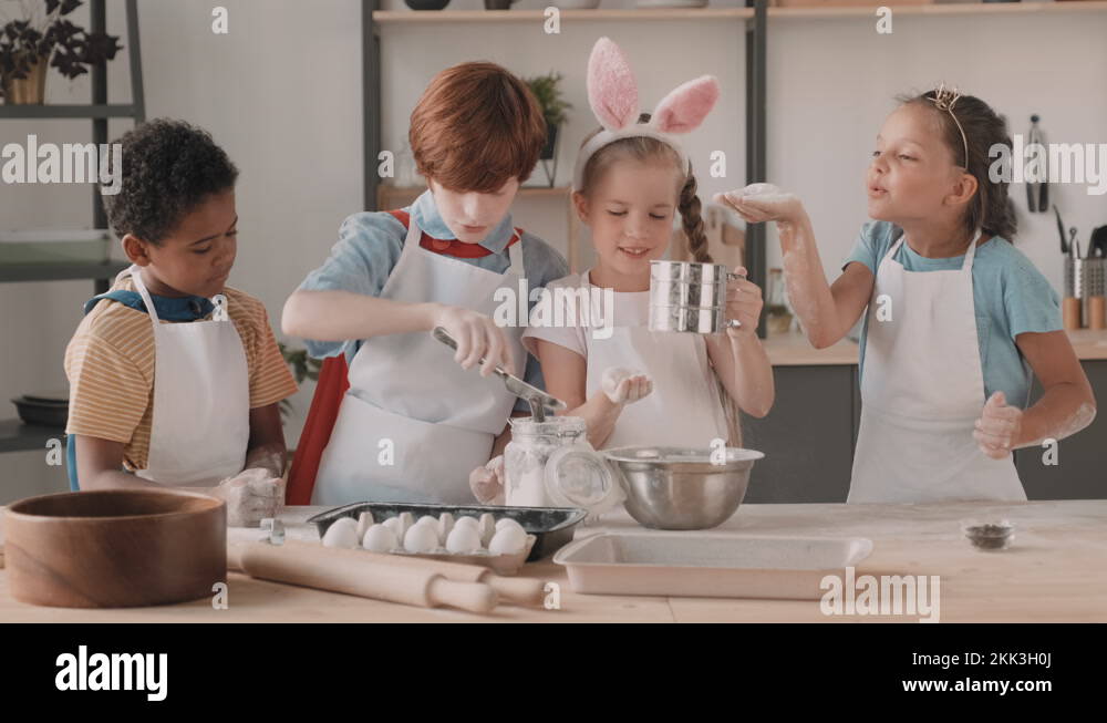 Kids kitchen flour mess Stock Videos & Footage - HD and 4K Video Clips ...