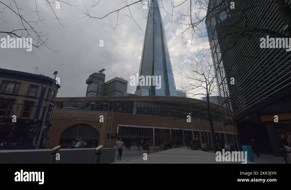 London Bridge Station Entrance With The Shard Building During Lockdown ...