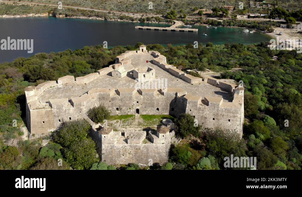 Medieval fortification on coastline of Mediterranean built by Ali Pasha ...