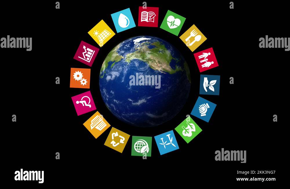 SDGs (Sustainable Development Goals) concept icon animation Stock Video ...