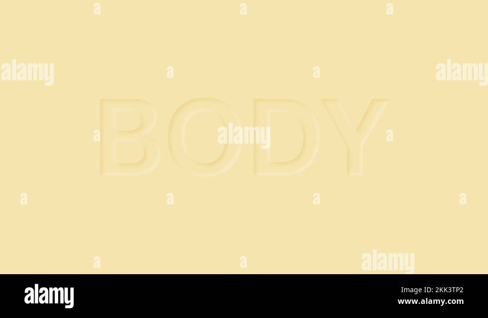 Word Body in pastel color. Trendy neumorphism loop animation Stock ...