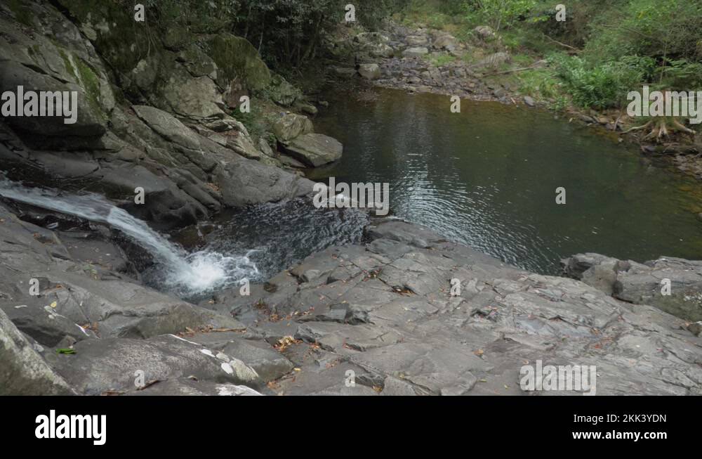 Mount Cougal Waterfall And Rock Pools By Rainforest - Cougal Cascades ...