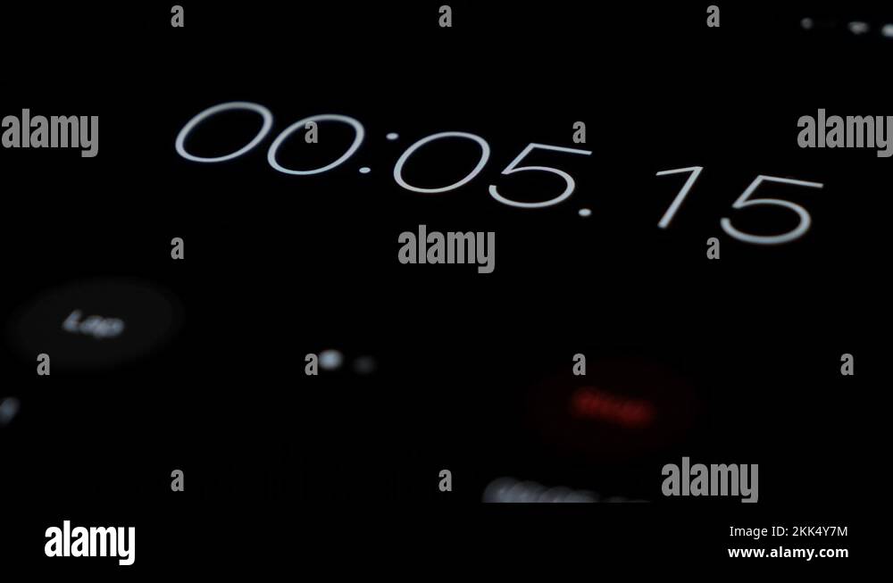 Numerical Digital Stopwatch With White Number And Black Screen Counting ...