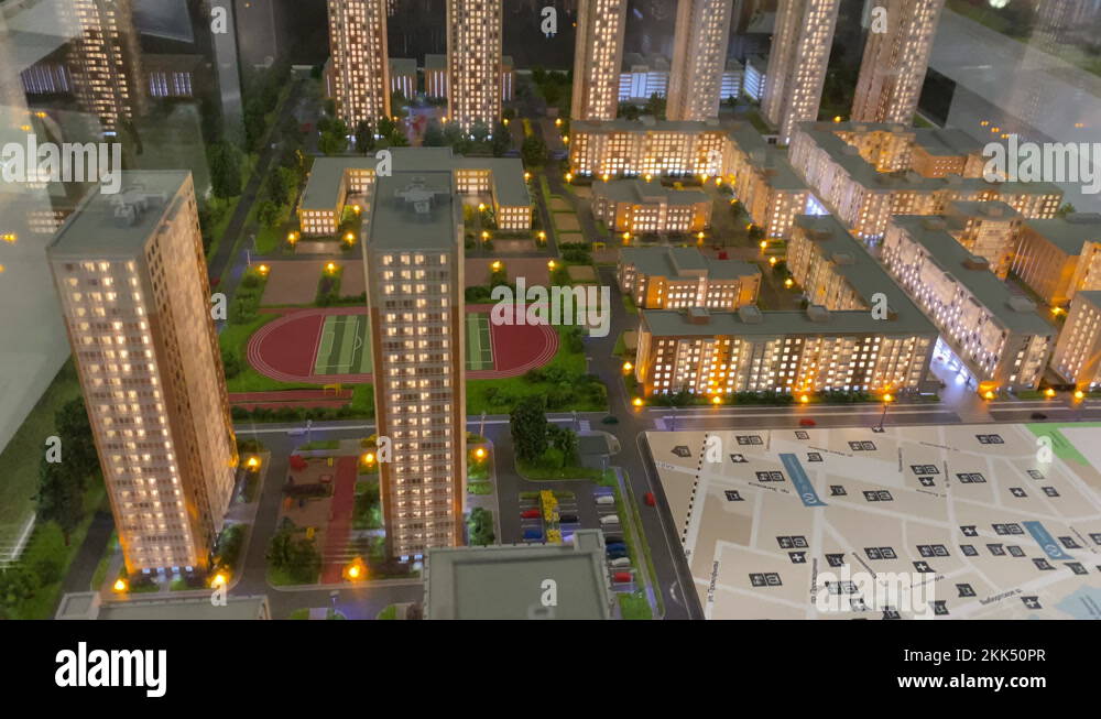 miniature residential building maquette for presentation Stock Video ...