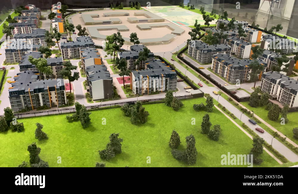 miniature residential building maquette for presentation Stock Video ...