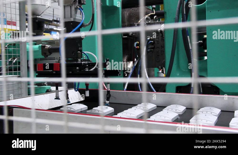 Automated Mechanical Robot Arm Technology Working with Conveyor Belt ...