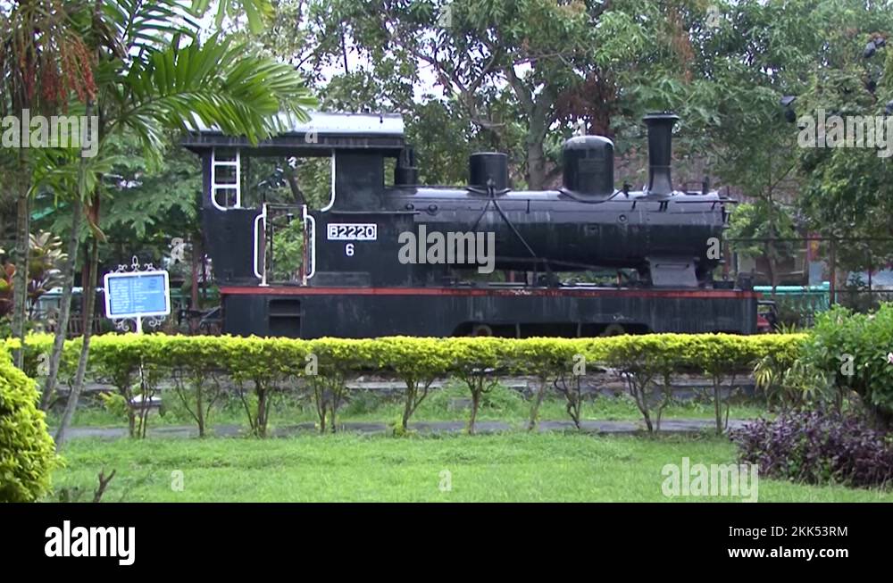 Steam locomotive in a train museum, Central Java, Indonesia Stock Video ...