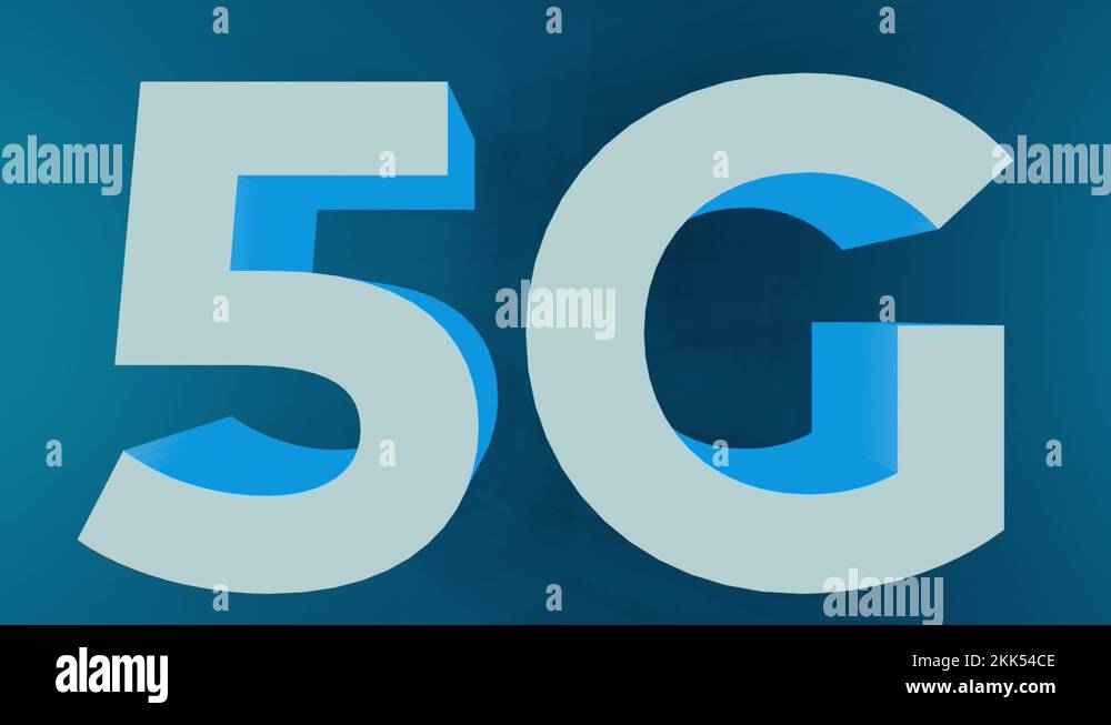 5G Text Popping out of Blue Gradient Background. High Speed 5G ...