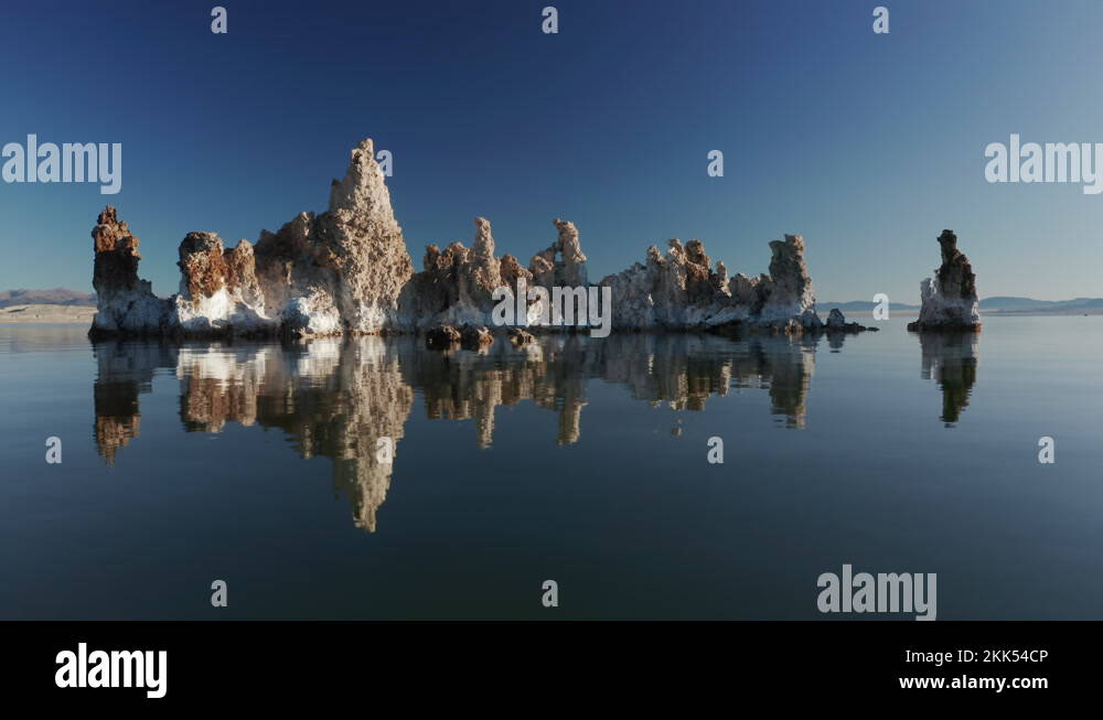 Scenic landscape reflecting in the deep blue lake 4K Beautiful nature ...
