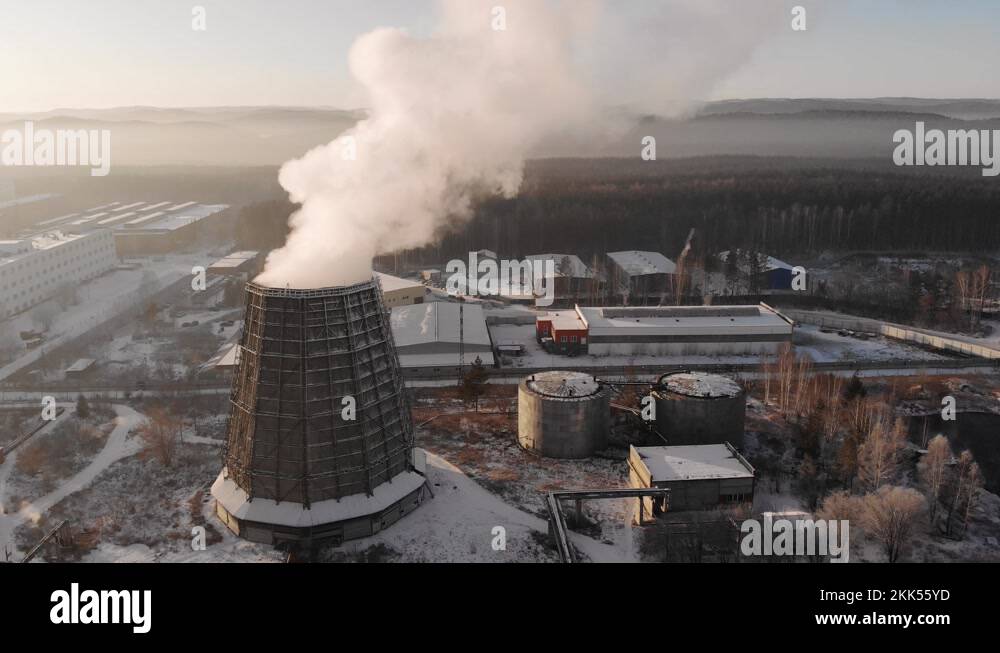 pipes of thermal power plant produce steam for electric power Stock ...