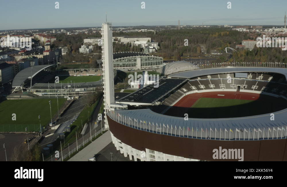 Olympic stadium and Bolt Arena football stadium in Helsinki Finland ...