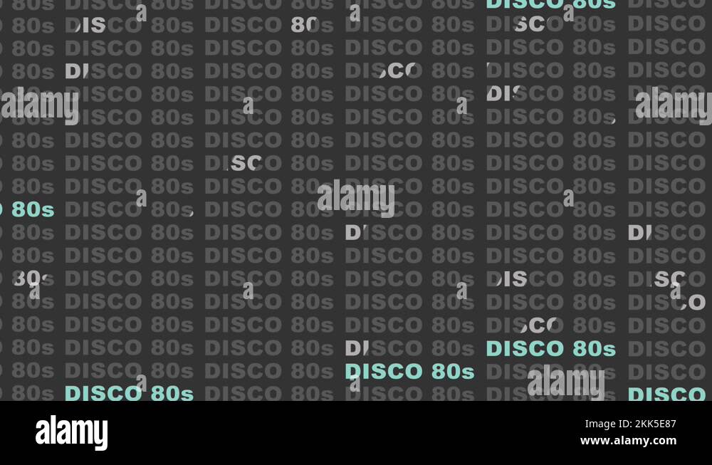 Disco 80s, text with camera effect. Retro music, screensaver for music ...