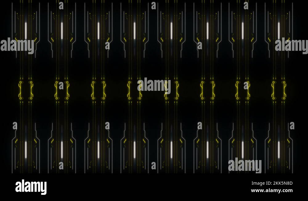 White and yellow energy columns of charging AI computer system visual ...