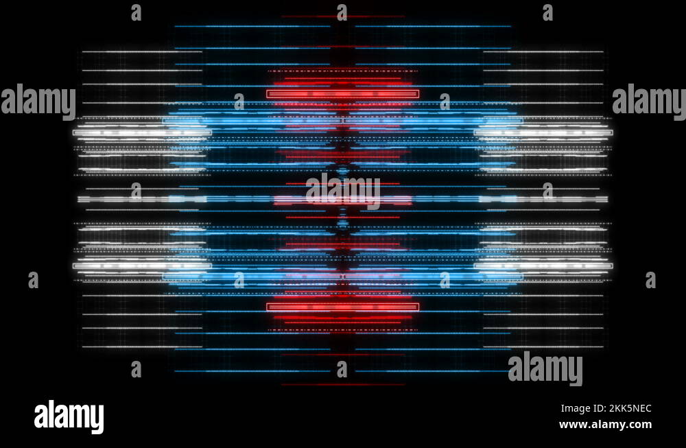 Cyber Wall tricolor strobing grid light red blue white lines VJ Loop ...