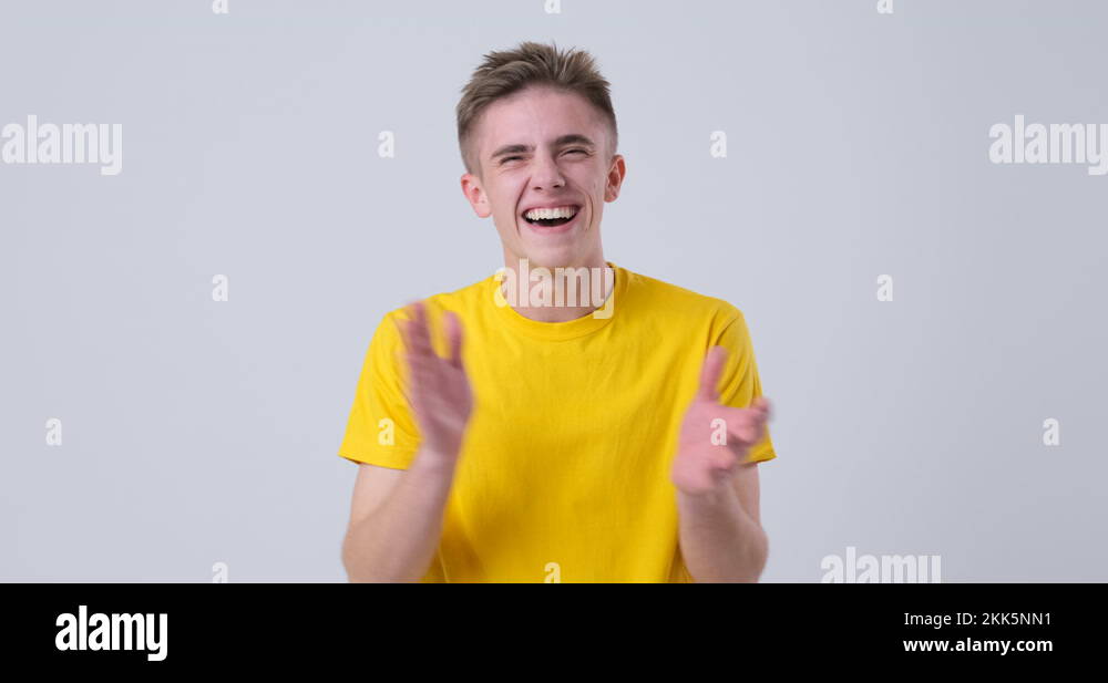 Crazy Man applause with clapping hands and thumbs up Stock Video ...