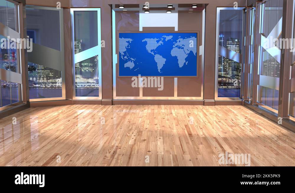 Backdrop For TV Shows .TV On Wall.3D Virtual News Studio Background ...