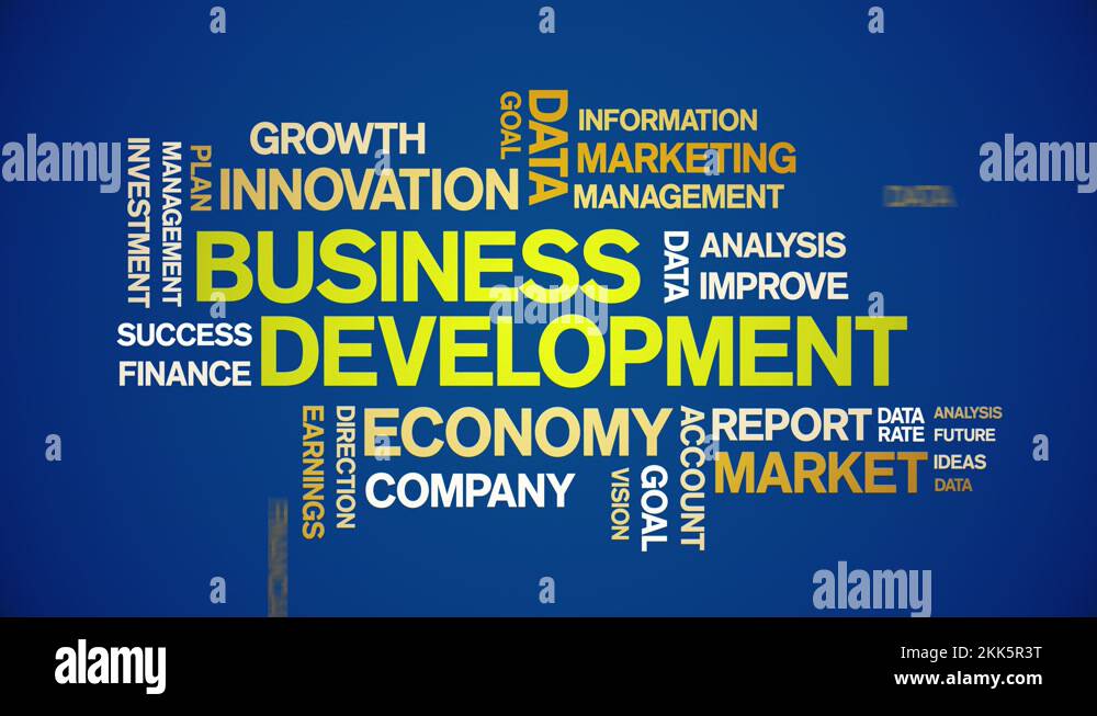 4k Business Development Animated Tag Word Cloud,Text Animation seamless ...