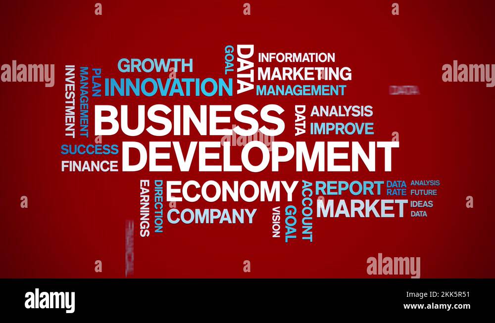 4k Business Development Animated Tag Word Cloud,Text Animation seamless ...