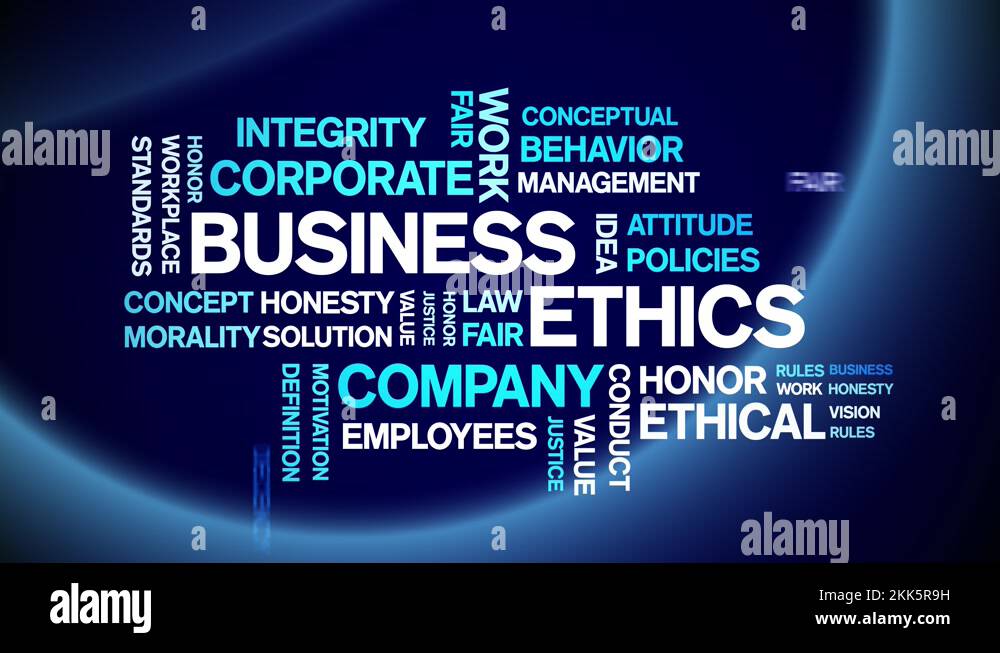 4k Business Ethics Animated Tag Word Cloud,Text Animation design ...