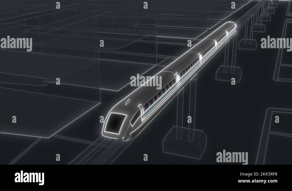 Maglev magnetic levitation train in sci fi futuristic style 3d Stock ...