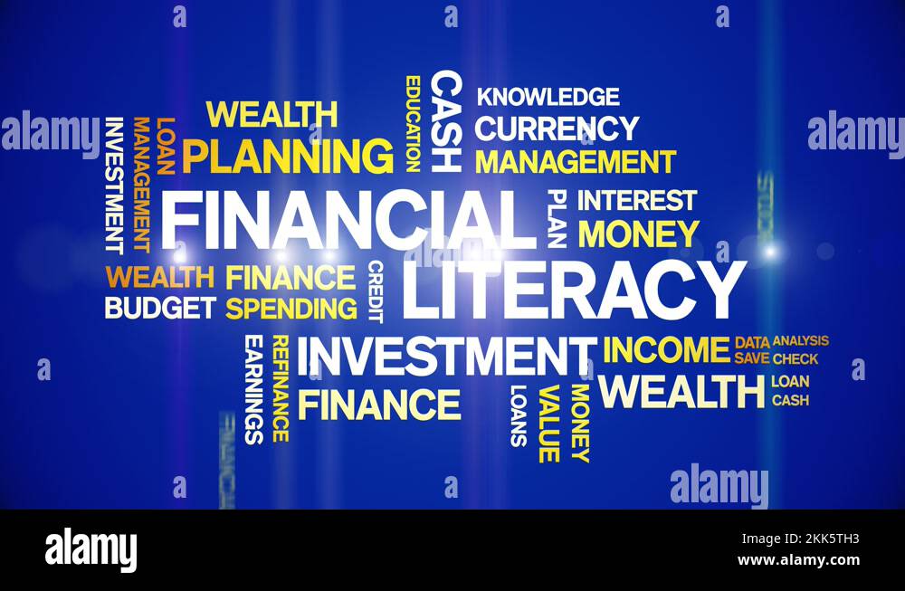 4k Financial Literacy Animated Tag Word Cloud,Text Animation seamless ...