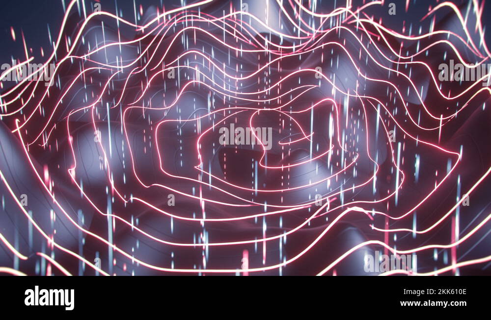 Big data forms and threads visualization seamless loop 3D render ...