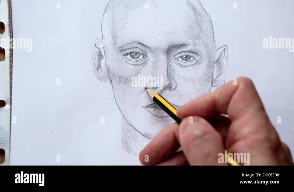 Sketch Artist Drawing Male Murder Suspect, Cinematic Police Murder ...