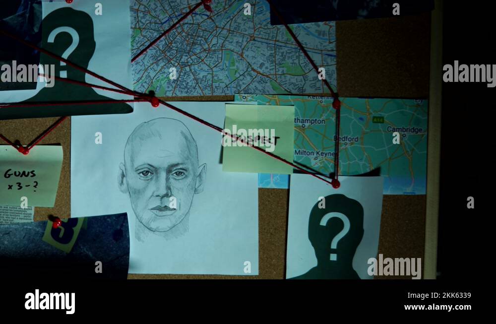 Unsolved Crime Board Mystery Case Cinematic Police Murder