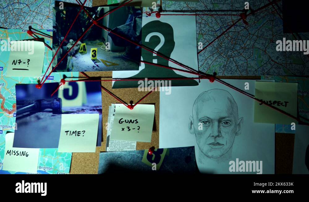 Unsolved Crime Board Mystery Case , Cinematic Police Murder ...