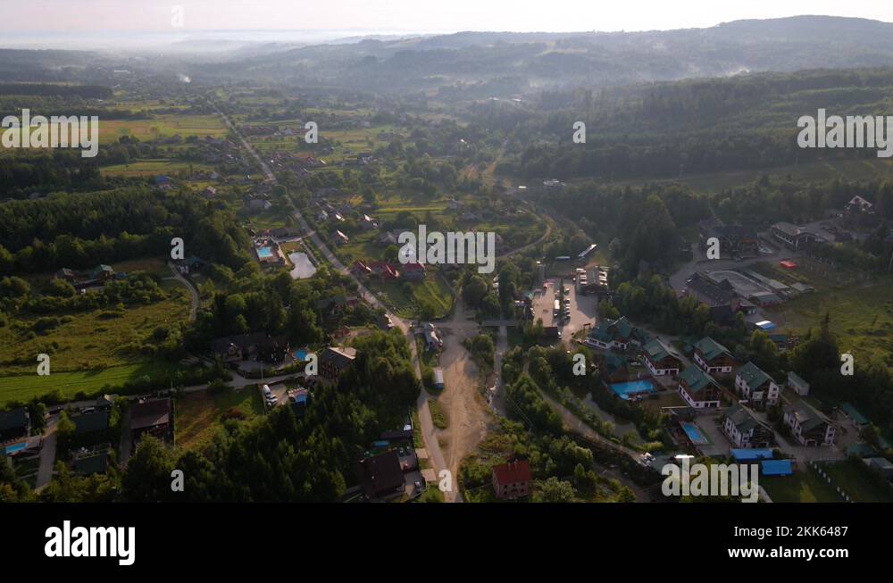 Aerial view of alpine town in summer Stock Videos & Footage - HD and 4K ...