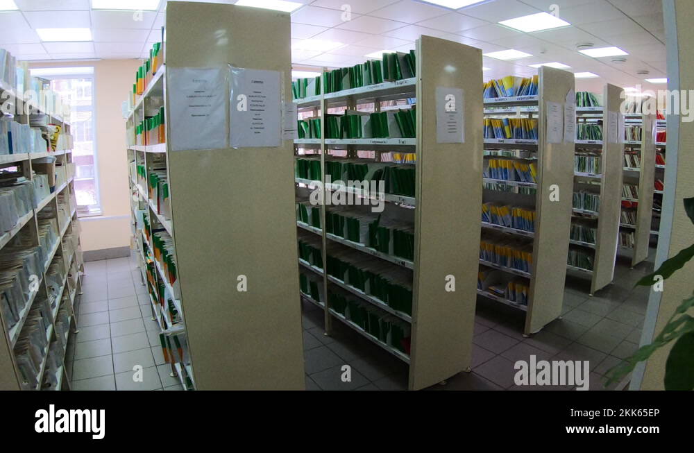 card file in the polyclinic, registration cards of patients in the ...