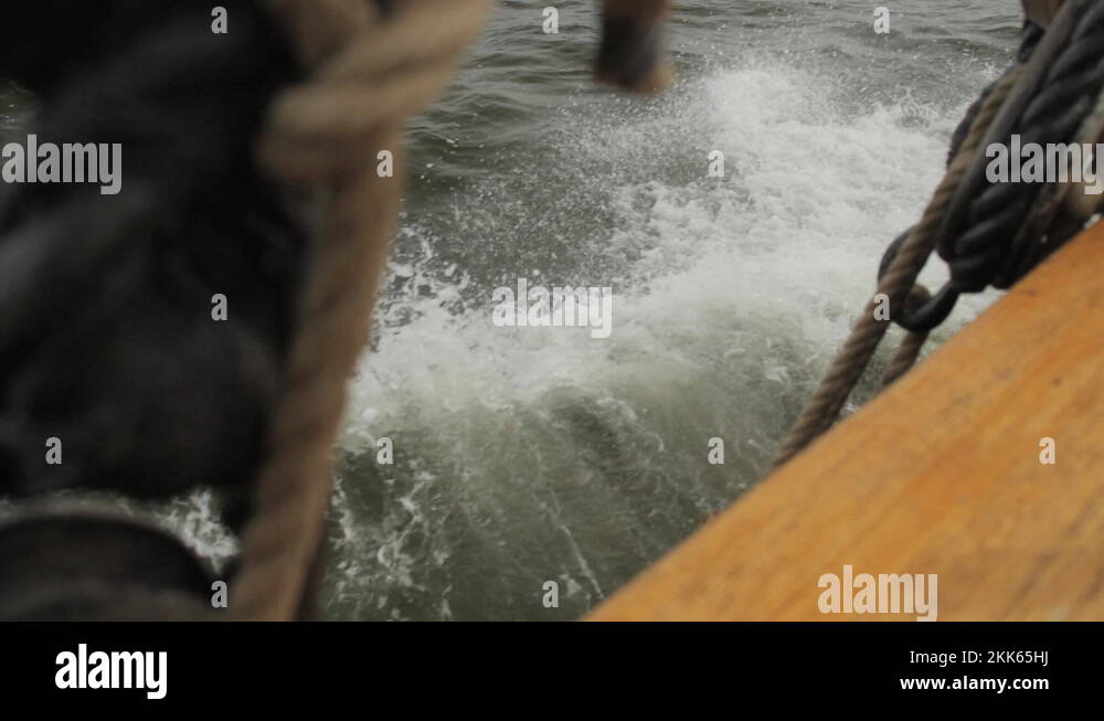 Tall Sailing Ship at sea - rigging, masts and giant sails at sea ...