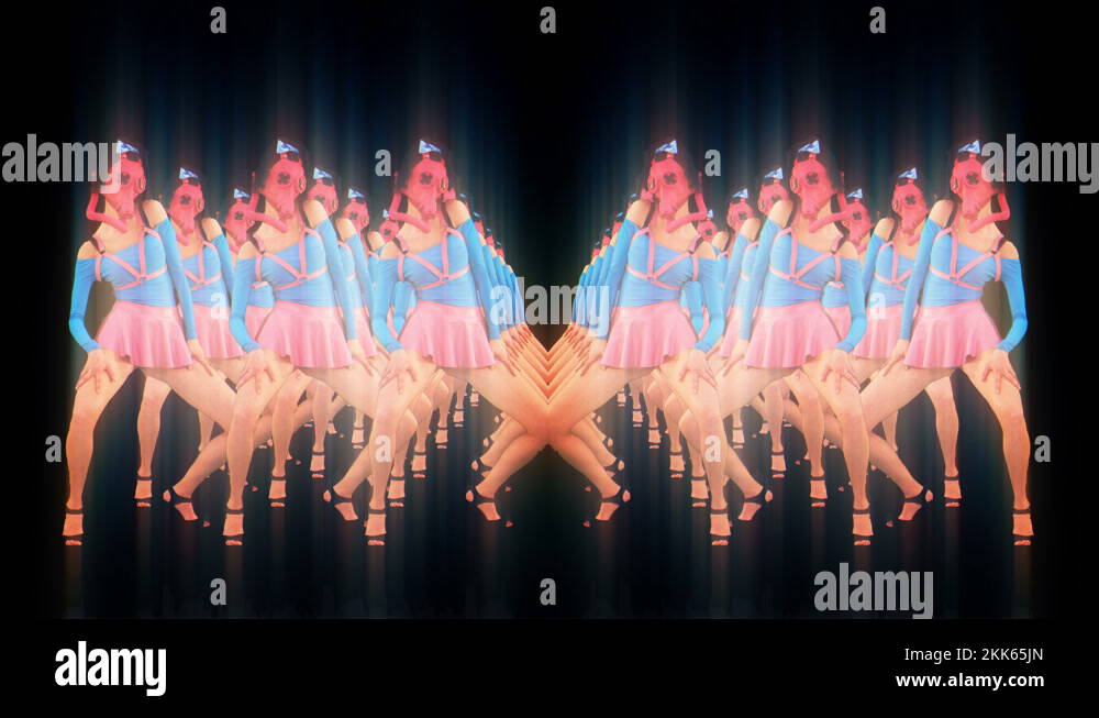 Exotic Chernobyl Go Go Dance Girls seduce dance pixel sorting effect VJ ...